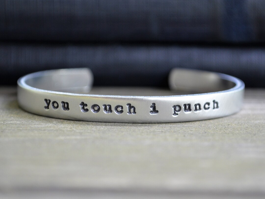 You Touch I Punch Bracelet . Funny Jewelry . Don't Touch . Feminist ...