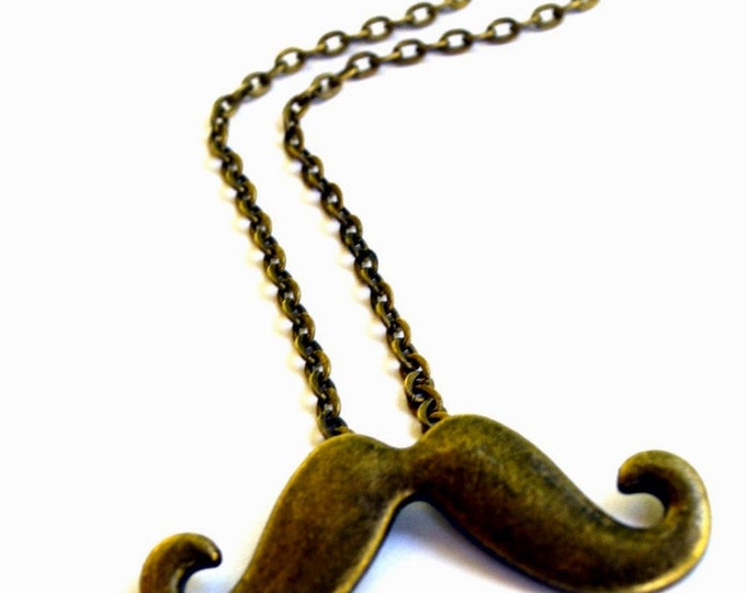 Mustache Necklace Movember Antique Bronze Gifts Under 25 - Etsy