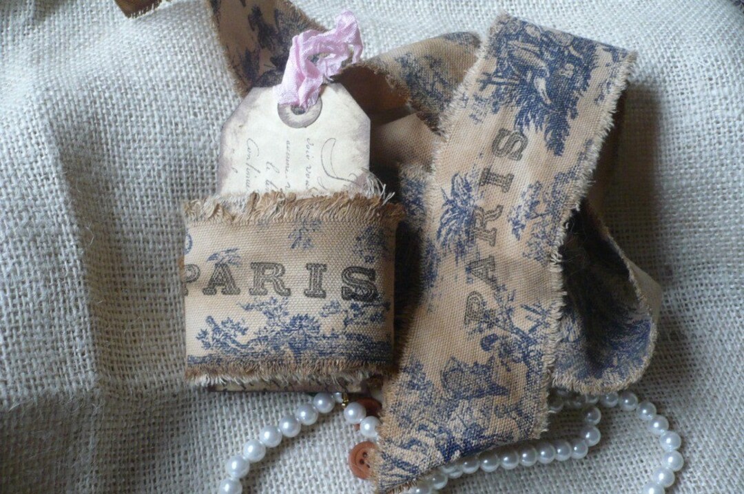 Vintage French Blue Toile Handmade Ribbon - Etsy