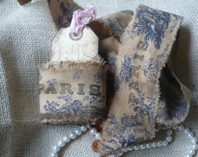 Vintage French Blue Toile Handmade Ribbon - Etsy