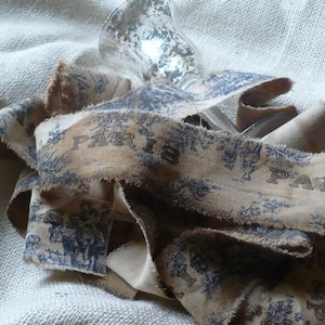 Vintage French Blue Toile Handmade Ribbon - Etsy