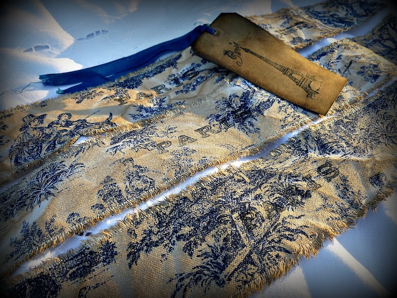 Slightly Distressed Toile French Ribbon With French Stamping - Etsy