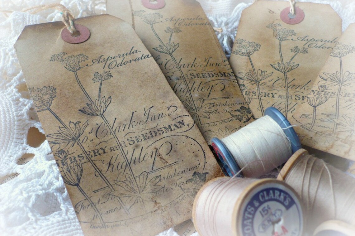 Handmade Garden Gift Tags With a French Flair All Distressed - Etsy