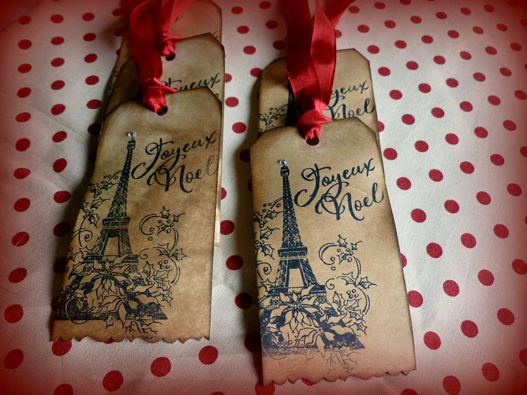 French Vintage Inspired Gift Tag - Set of Five - Your Choice of Color ...