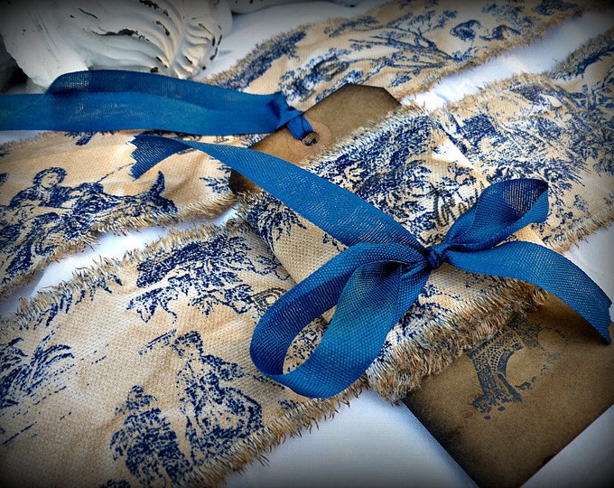 Slightly Distressed Toile French Ribbon With French Stamping - Etsy