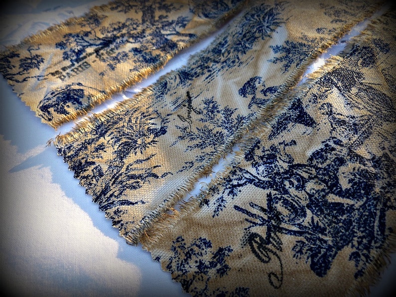 Slightly Distressed Toile French Ribbon With French Stamping - Etsy