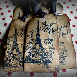 French Vintage Inspired Gift Tag - Set of Five - Your Choice of Color ...