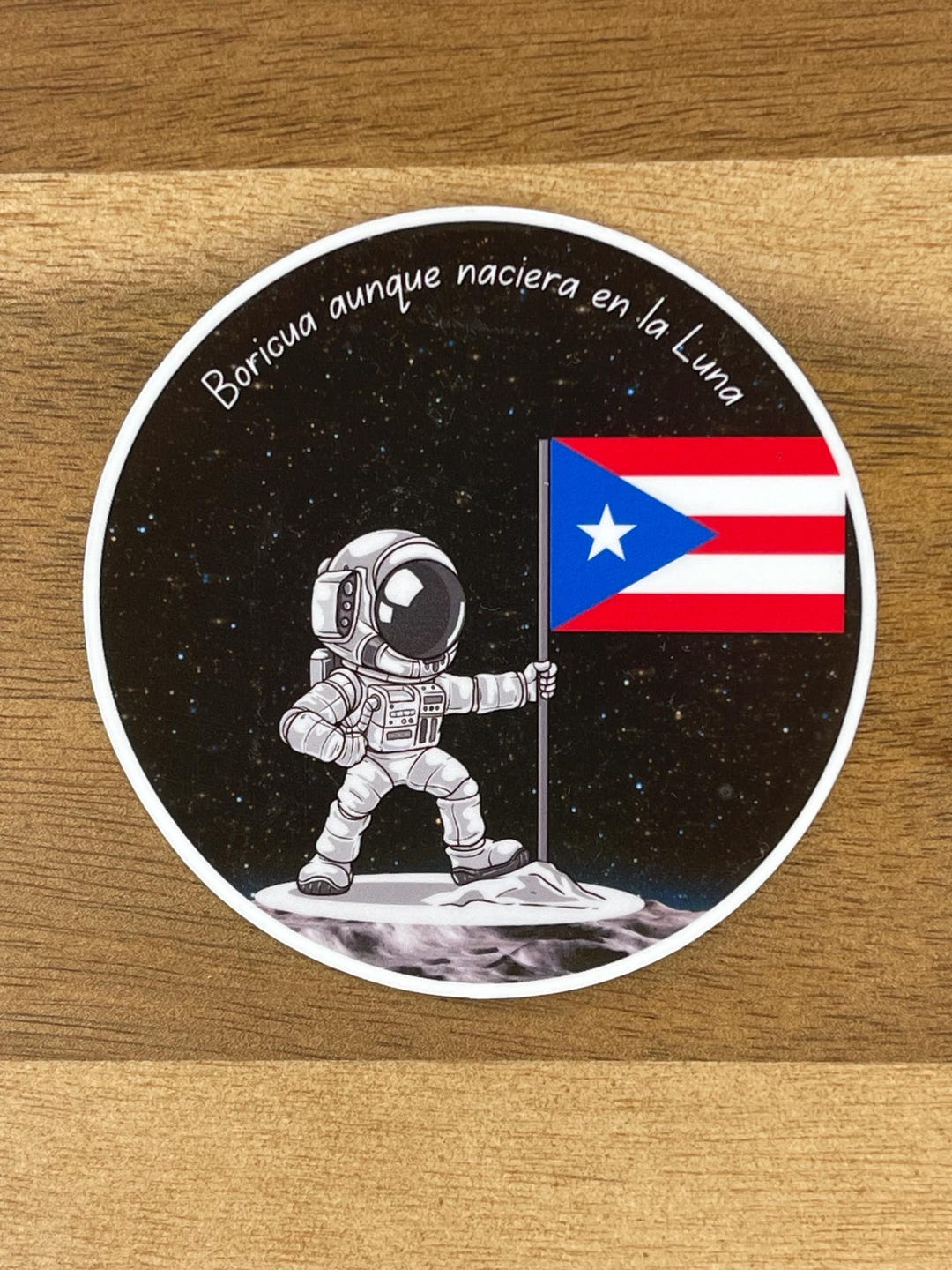Boricua En La Luna Sticker - Etsy