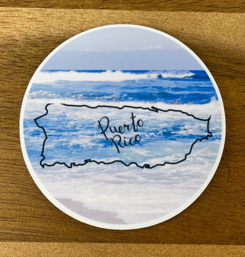 Puerto Rico Circle Sticker - Etsy