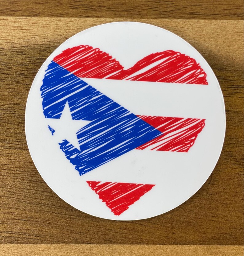 Puerto Rico Circle Sticker - Etsy