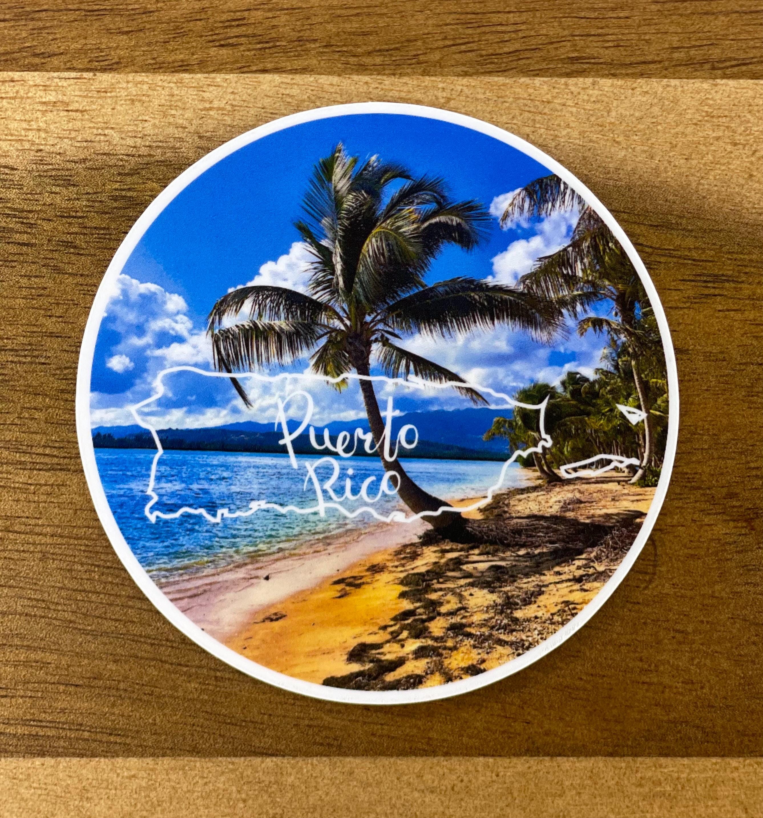 Puerto Rico Circle Sticker - Etsy