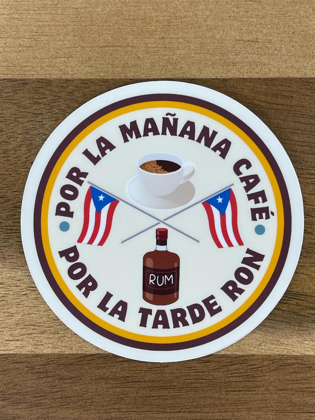 Por La Mañana Café Por La Tarde Ron Sticker - Etsy
