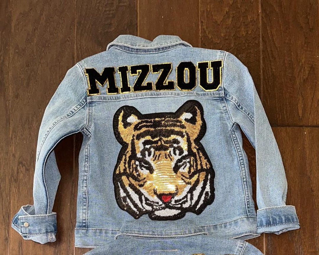 Mizzou MU, Missouri Jean Jacket. Toddler Teens . Name Patch Jacket ...