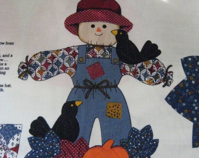 Vintage Cut & Sew Scarecrow With Blackbirds, Pumpkins and Leaves for ...