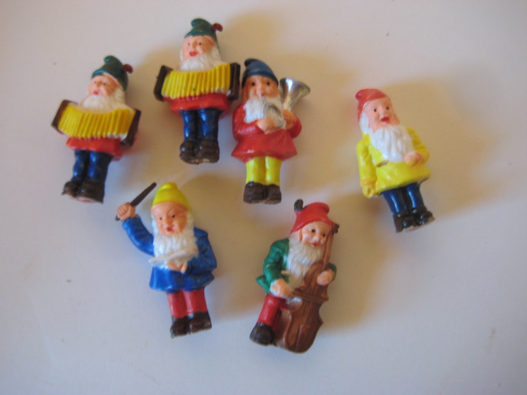 Six Vintage Miniature Plastic Musical Elves About Two Inches - Etsy