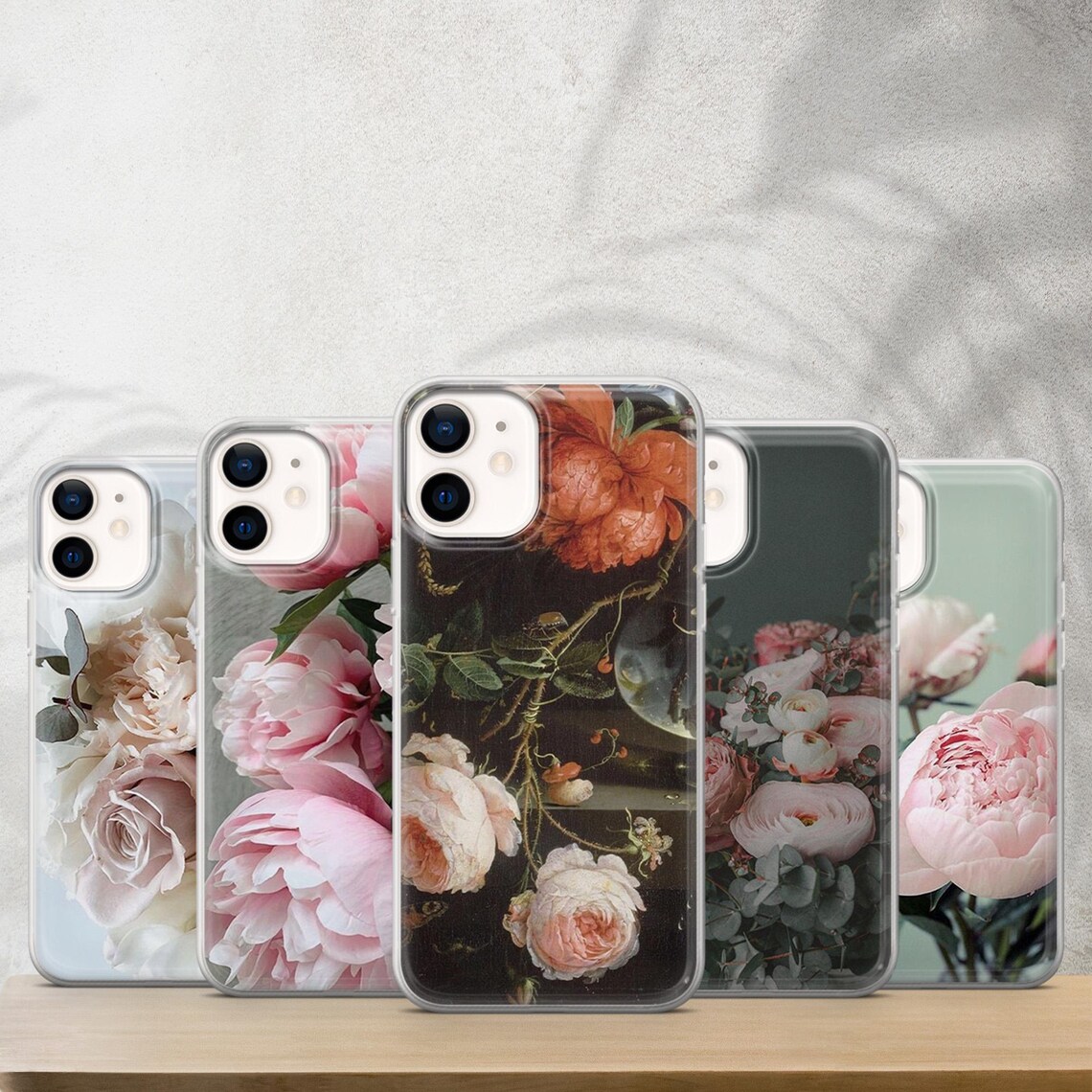 Blooms Peonies Floral Bouquet Phone Cases for iPhone 16 16 Plus 15, 14 ...
