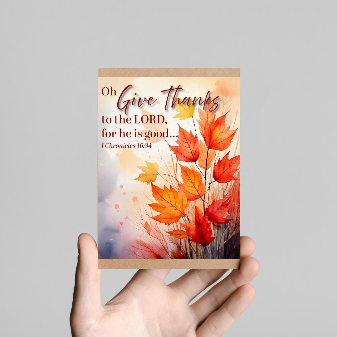 Give Thanks Bible Verse Digital Download Digital Art Autumn Decor ...