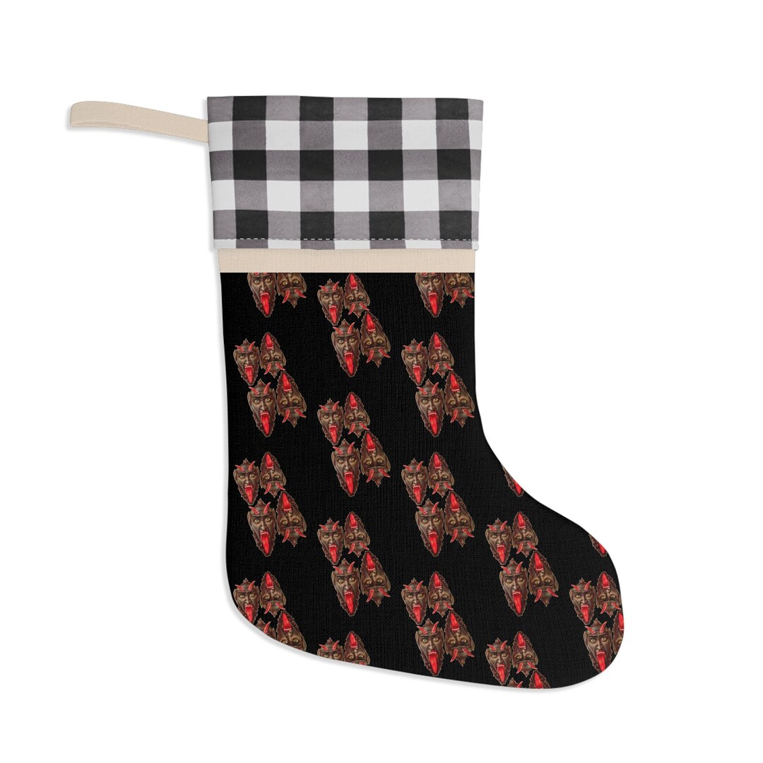 Krampus Stocking, Spooky Christmas Stocking, Krampus Gift, Goth ...