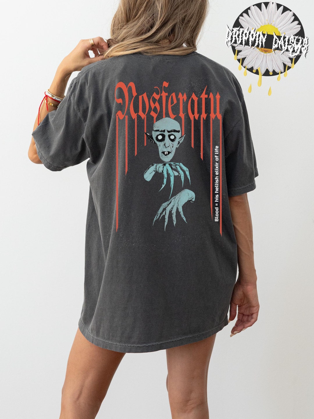 Nosferatu Oversized Graphic Tee Shirt, Black Metal, Vintage Goth ...