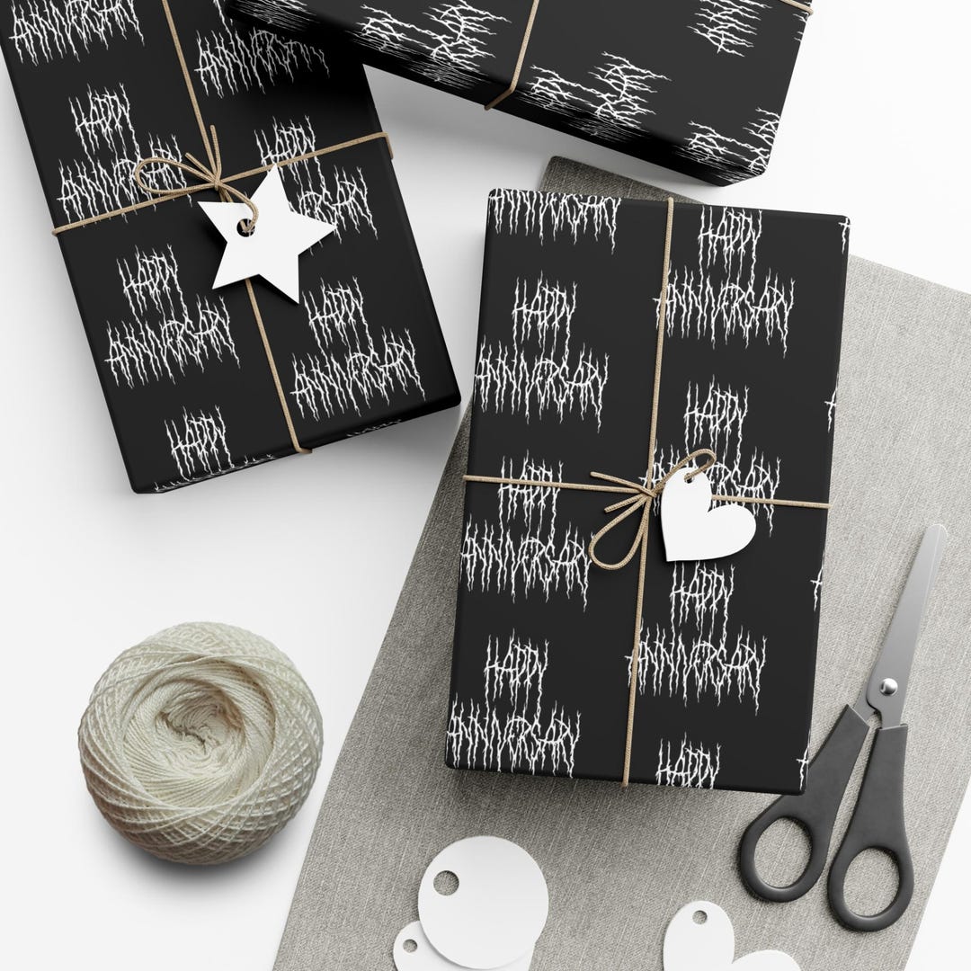 Happy Anniversary Heavy Metal Gift Wrap Papers, Death Metal Gift, Heavy ...