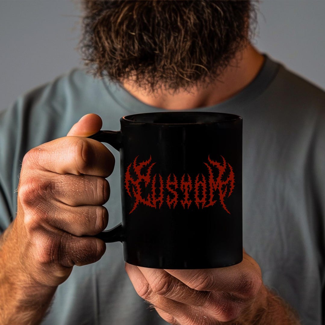 Custom Heavy Metal Mug, Black Metal Mug, Death Metal Mug, Personalized ...