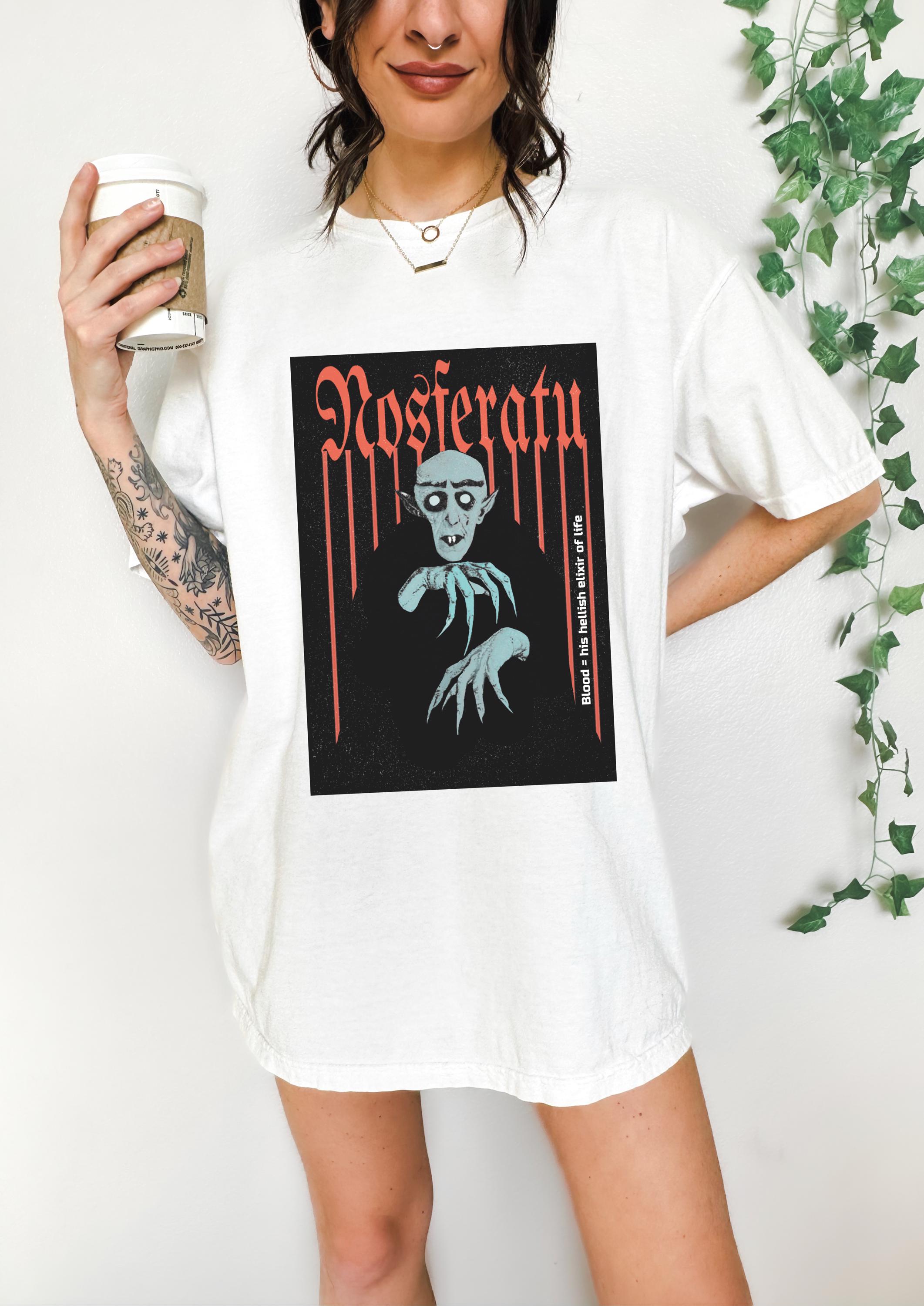 Nosferatu Oversized Graphic Tee Shirt, Black Metal, Vintage Goth ...