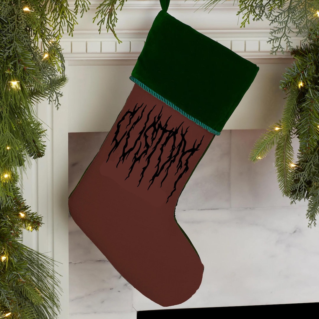 Custom Goth Christmas Stocking, Personalized Death Metal Stocking ...