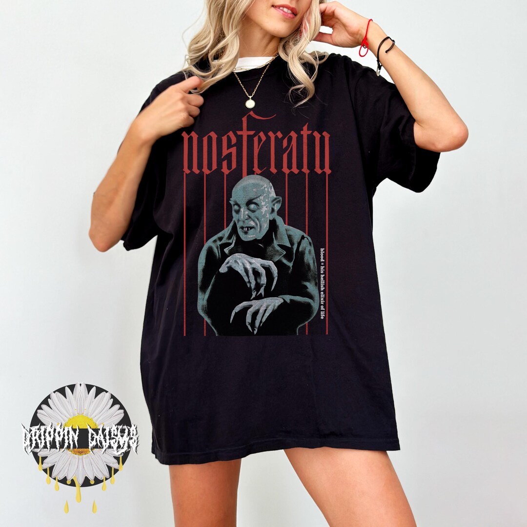 Nosferatu Graphic Tee Shirt, Black Metal, Vintage Goth Vampire Horror ...