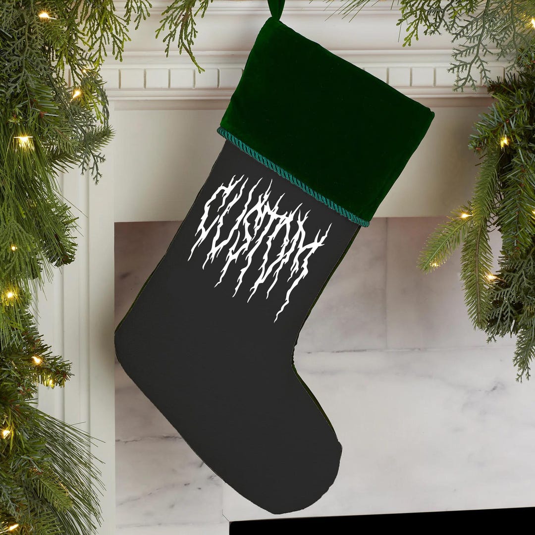 Custom Goth Christmas Stocking, Personalized Death Metal Stocking ...