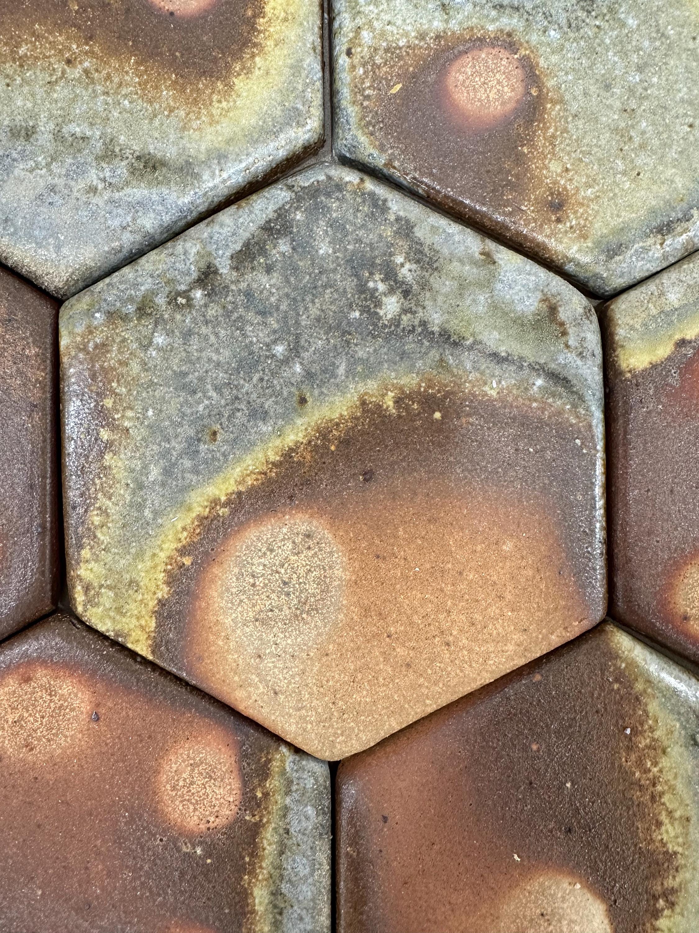 4”x4.5” Wood Fired Ceramic Hexagon Tile - Etsy