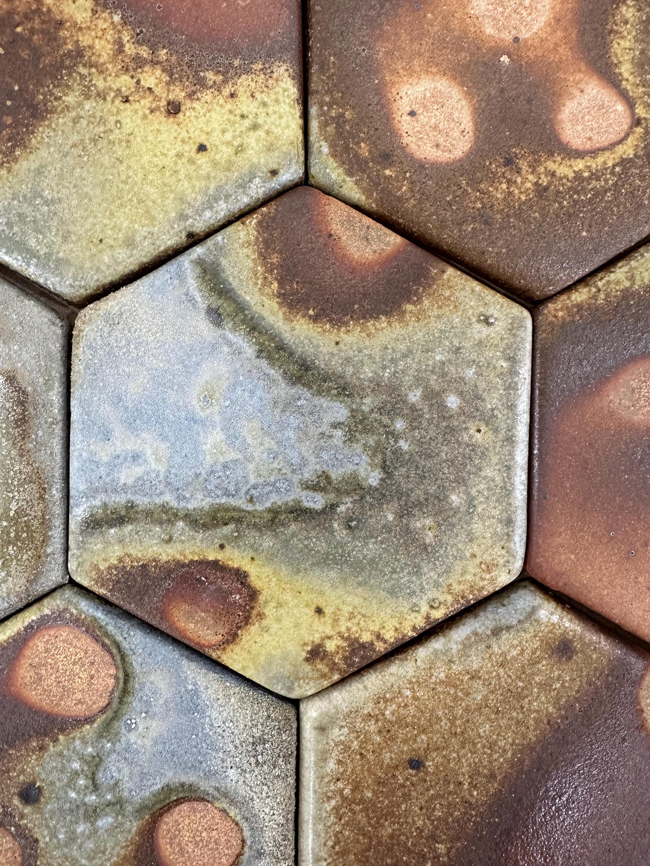 4”x4.5” Wood Fired Ceramic Hexagon Tile - Etsy