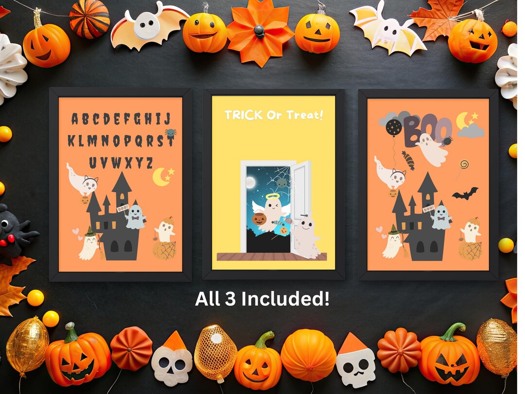 Halloween Alphabet Poster, Halloween Homeschool Art, Letters for ...