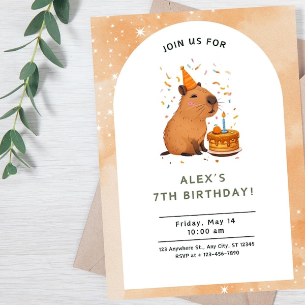 Capibara invitacion - Etsy México