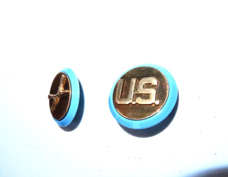 Vintage Army Collar Pin Pair 70s 60s 50s Uniform Military Militaria ...
