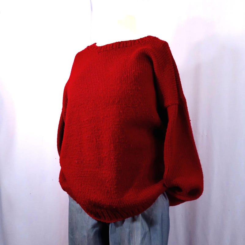 Dark Red Sweater - Etsy