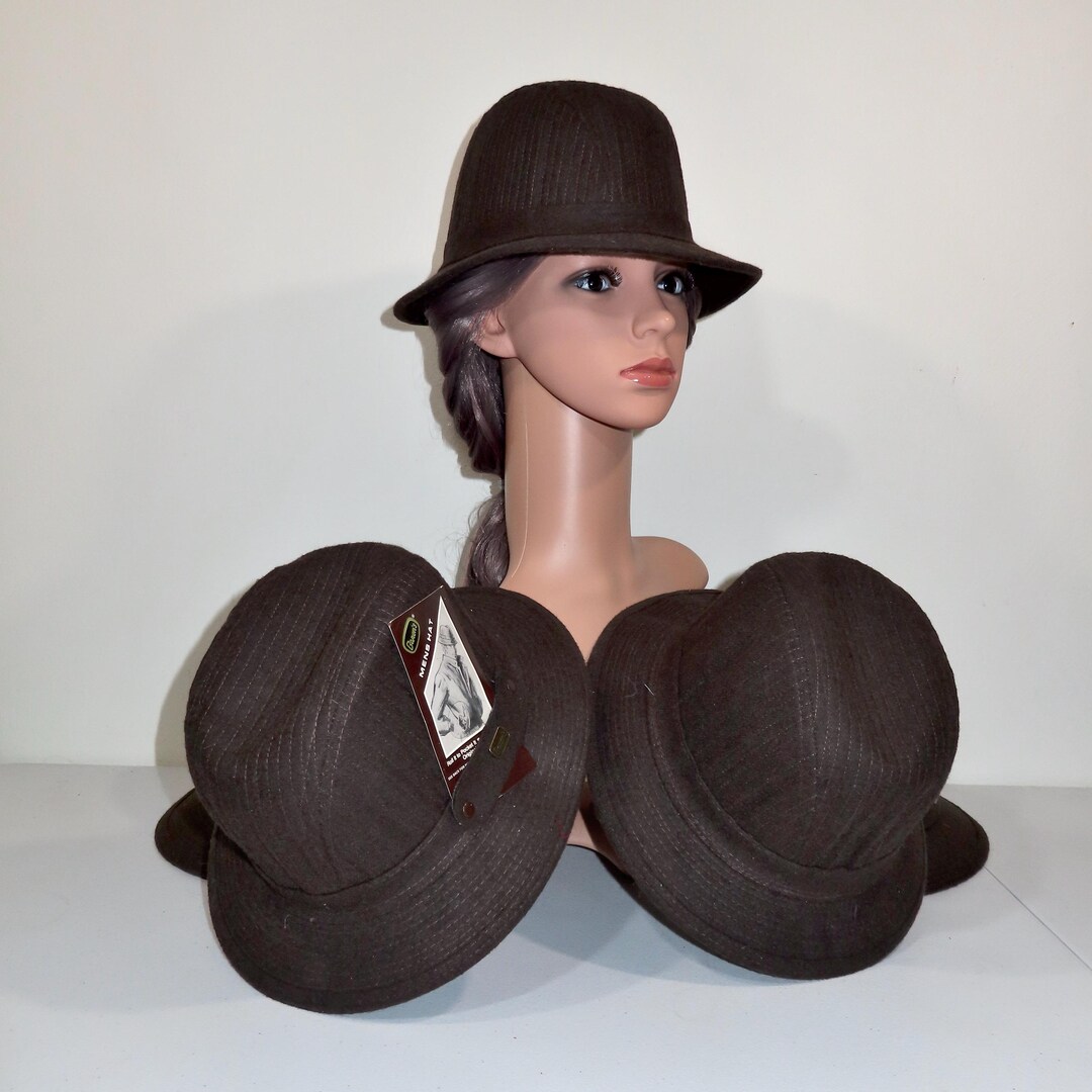 Vintage Bucket Fedora Hat by Baron's Brown 1990s 1980s 1970s Wool ...