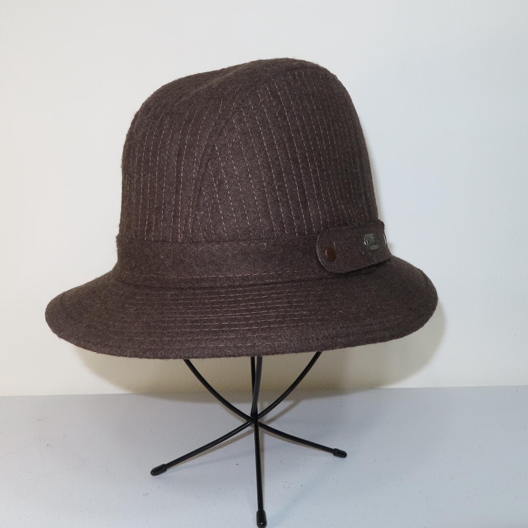 Vintage Bucket Fedora Hat by Baron's Brown 1990s 1980s 1970s Wool ...