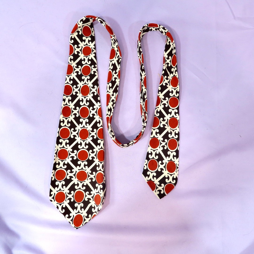 Vintage Necktie 1930s 1940s Novelty Print Brown Cream Swing Gatsby Film ...