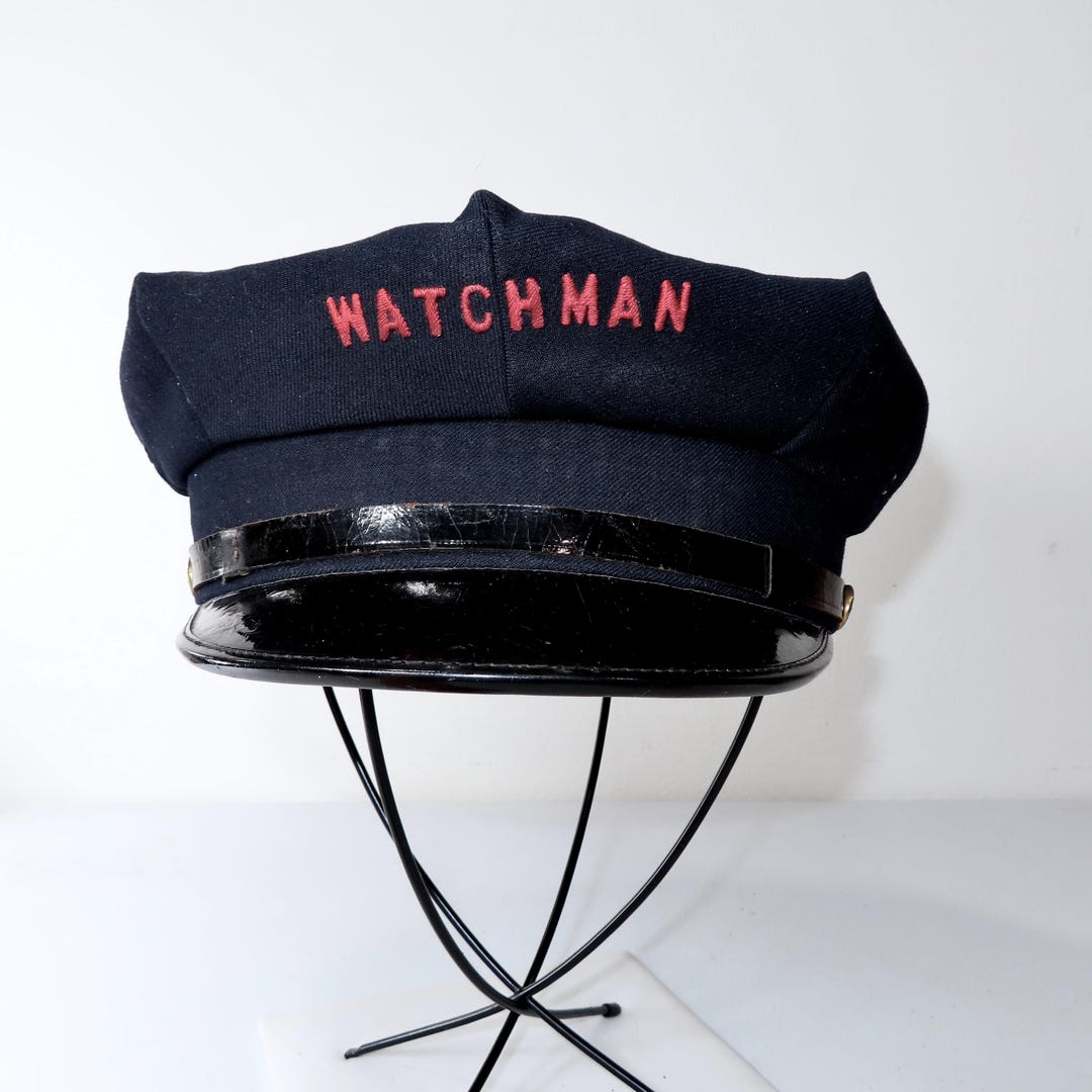Vintage Watchman Navy Blue Chauffeur Captain Hat Size 7 1/8 -7 1/4 ...