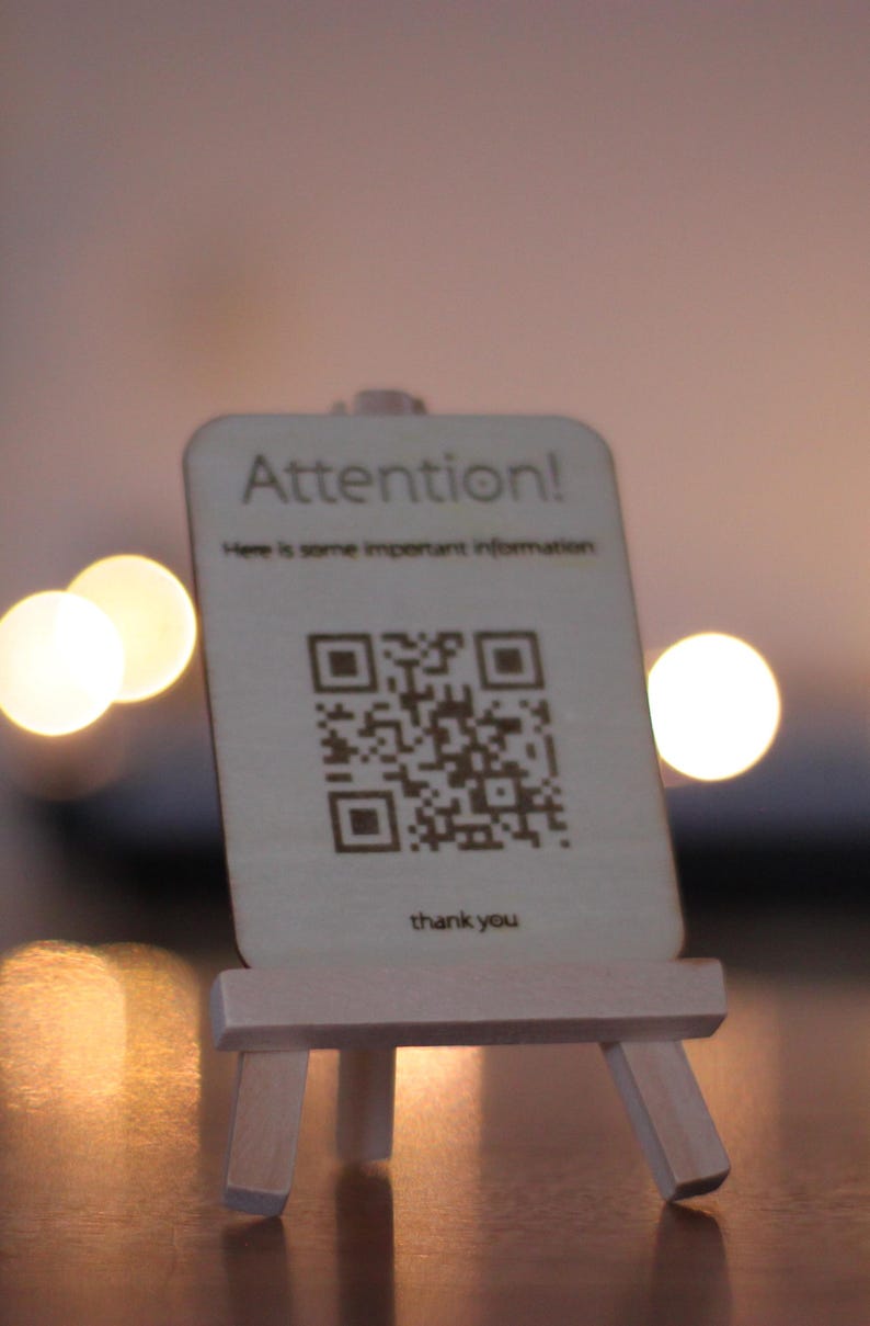 Custom Wood QR Code Cards - Laser Engraved Business Cards, Invitations ...