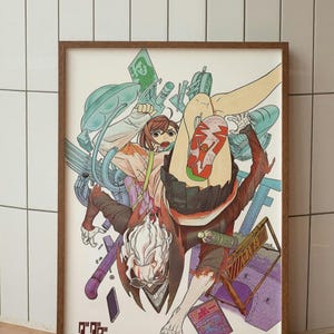 Dandadan Manga Art Print Momo Ayase Okarun Printable Poster Minimalist ...