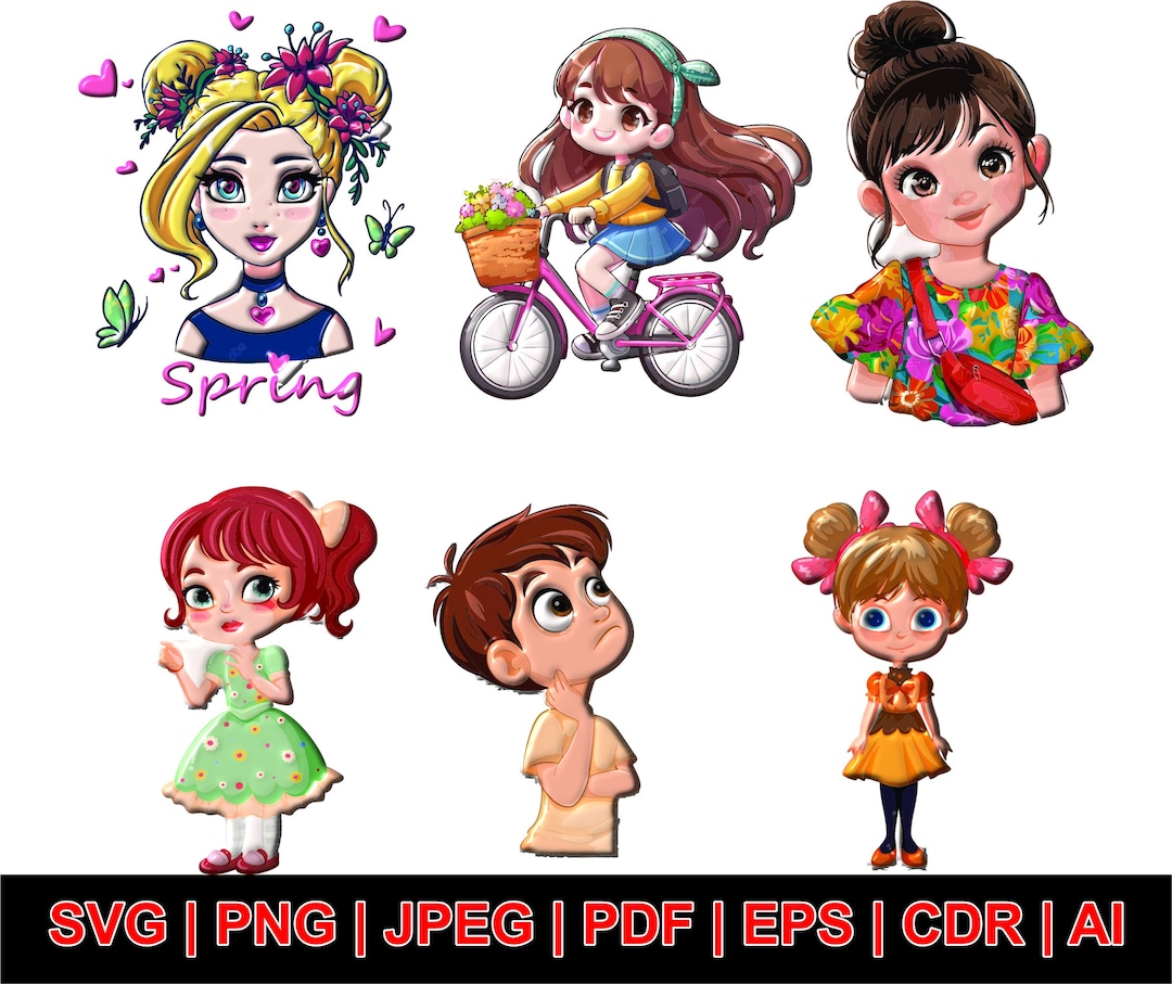 Cartoon T-shirt Design for PNG and JPG File, Cartoon Characters ...