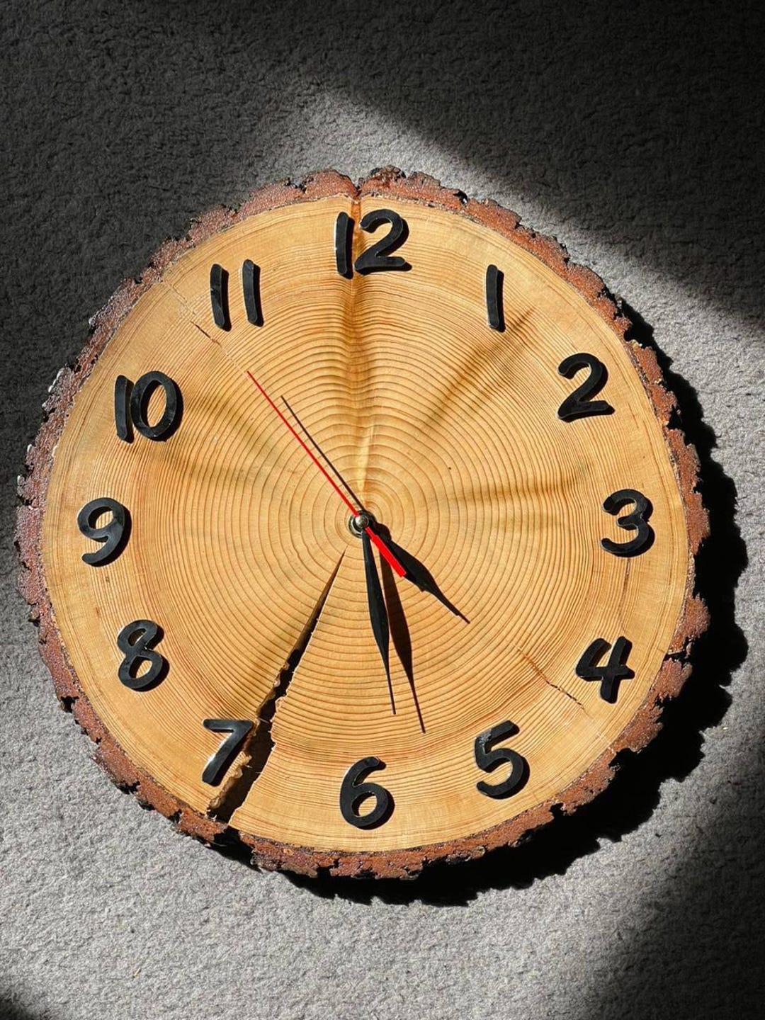 Rustic Log Wall Clock With Rope - Etsy