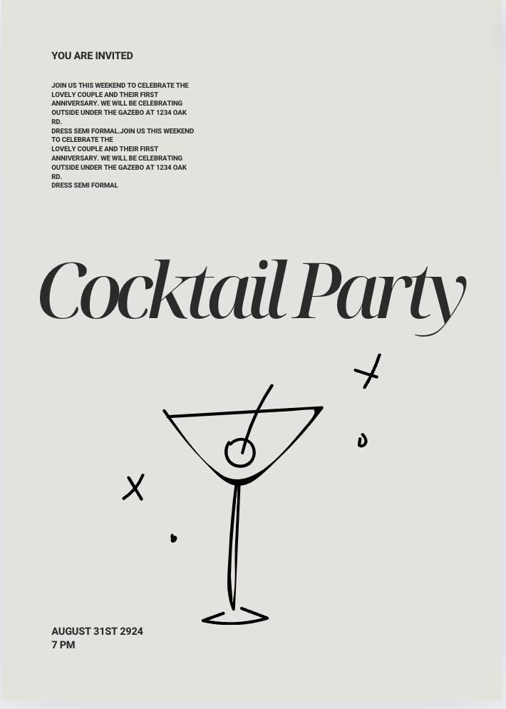 Cocktail Party Invite Digital - Etsy