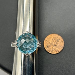 Judith Ripka Blue Topaz 925 Sterling Silver Elegant Cocktail Ring - Etsy