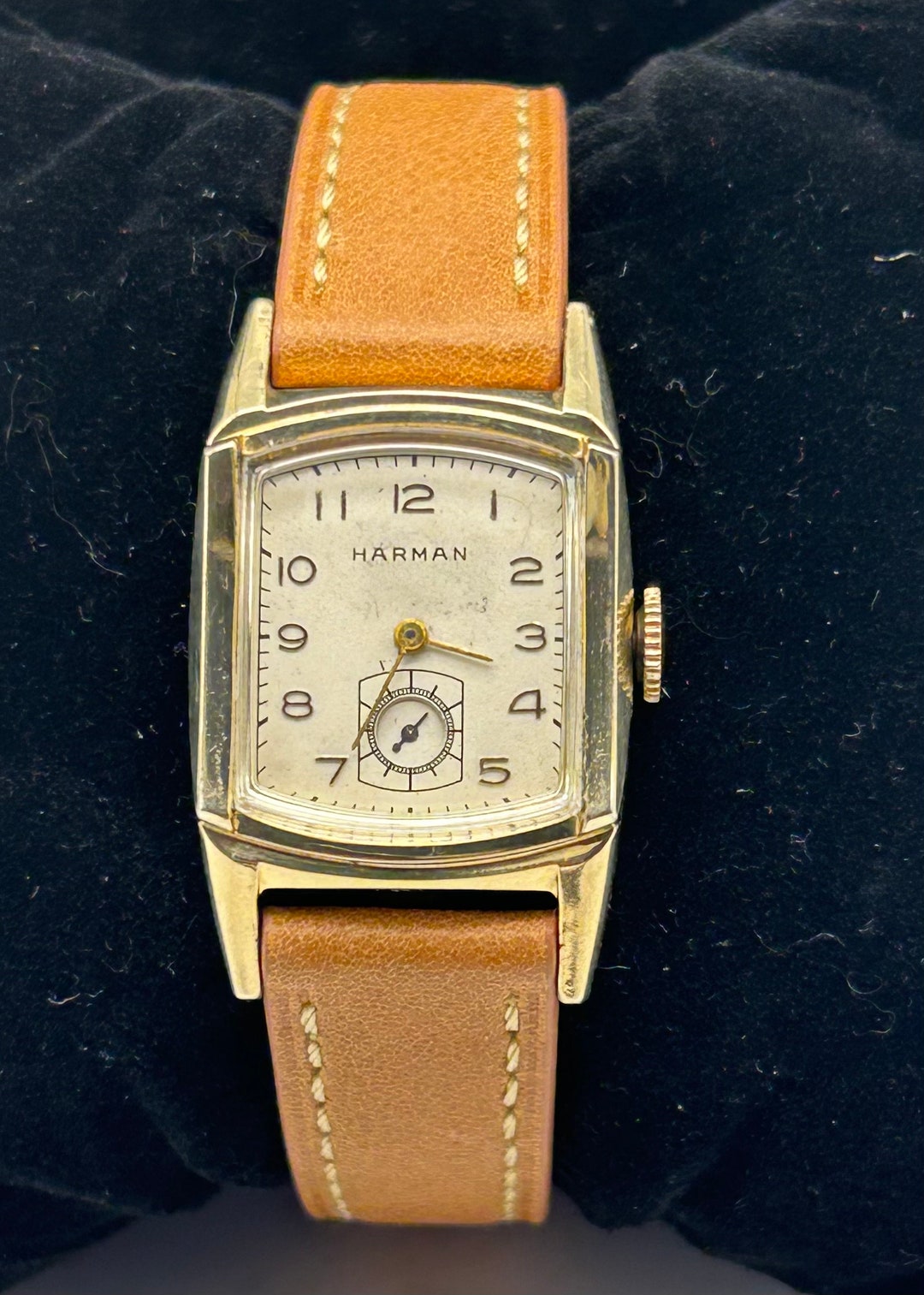 Vintage HARMAN MEN'S 14K Yellow Gold Wristwatch - Etsy