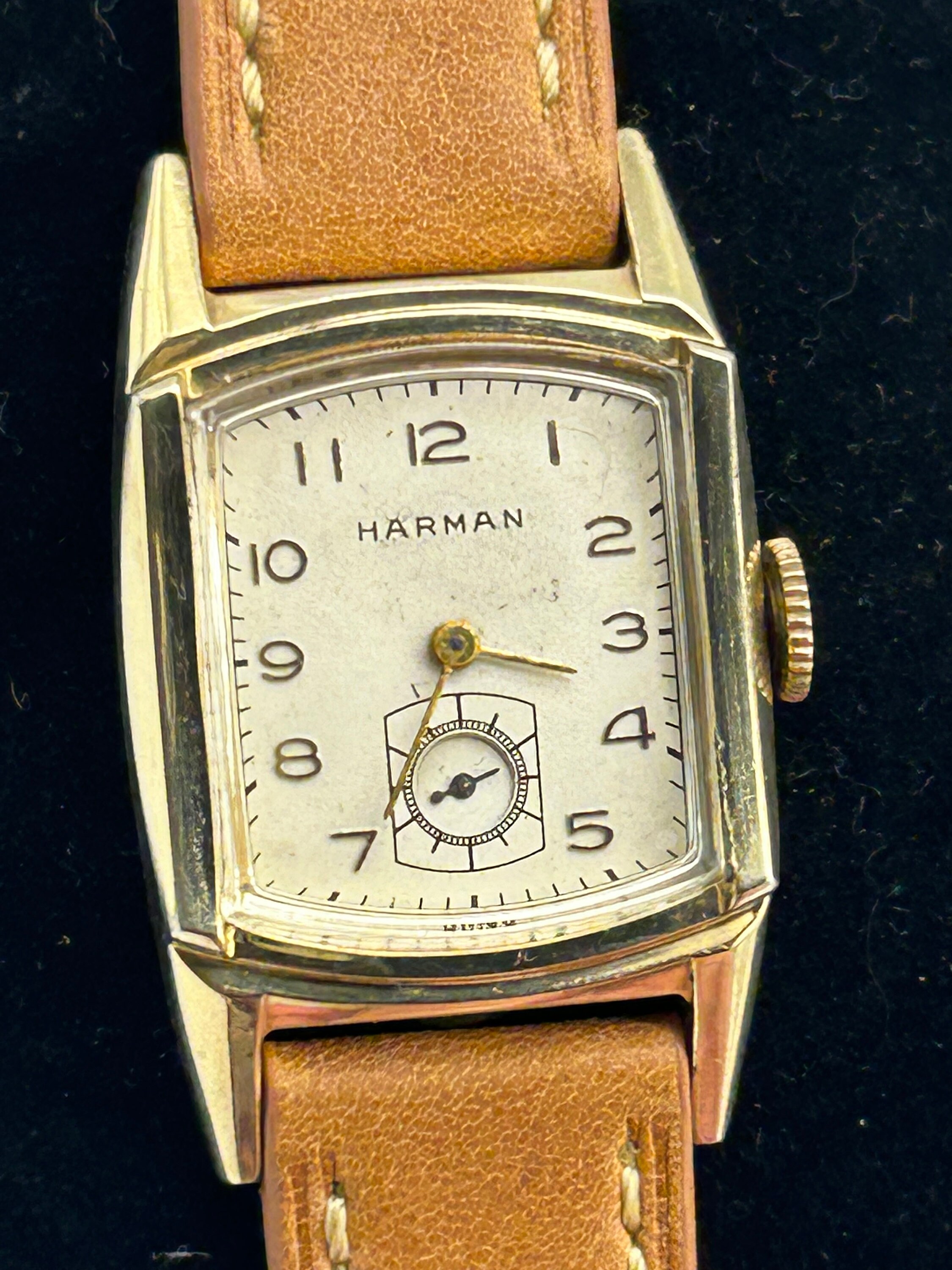 Vintage HARMAN MEN'S 14K Yellow Gold Wristwatch - Etsy