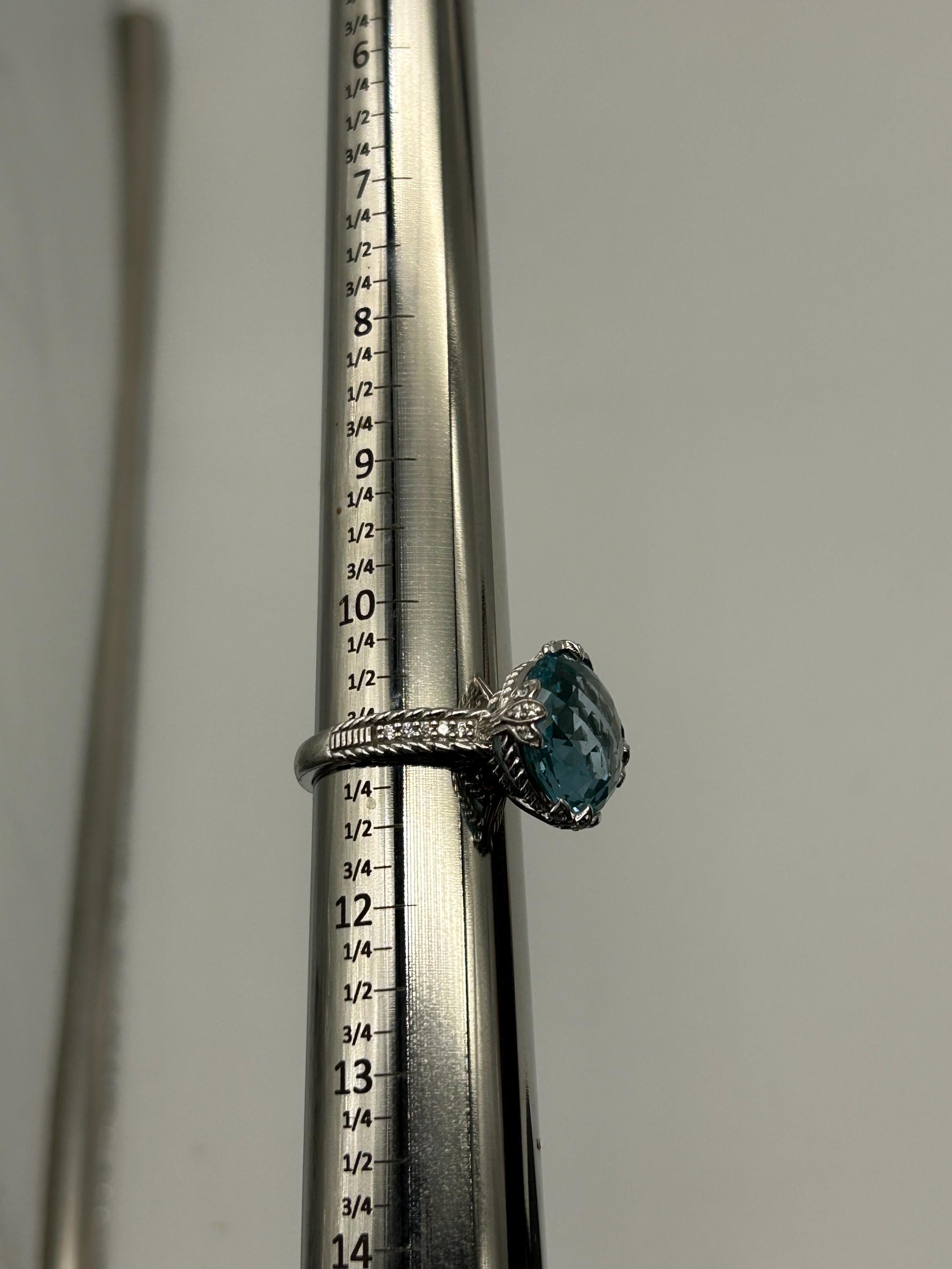 Judith Ripka Blue Topaz 925 Sterling Silver Elegant Cocktail Ring - Etsy
