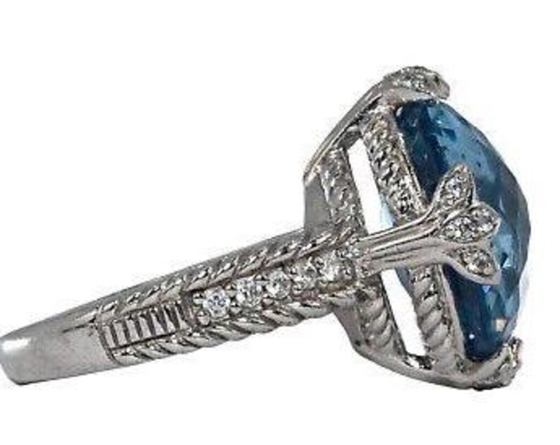 Judith Ripka Blue Topaz 925 Sterling Silver Elegant Cocktail Ring - Etsy