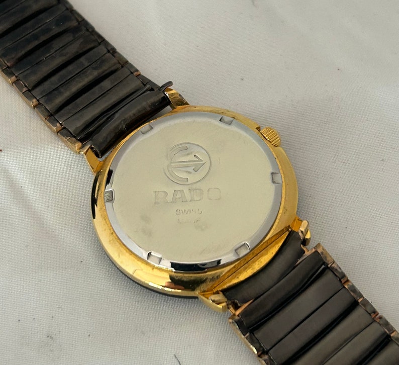Rare Diamonds Rado Luxury Vintage Quartz Watch Black and Gold Styling ...